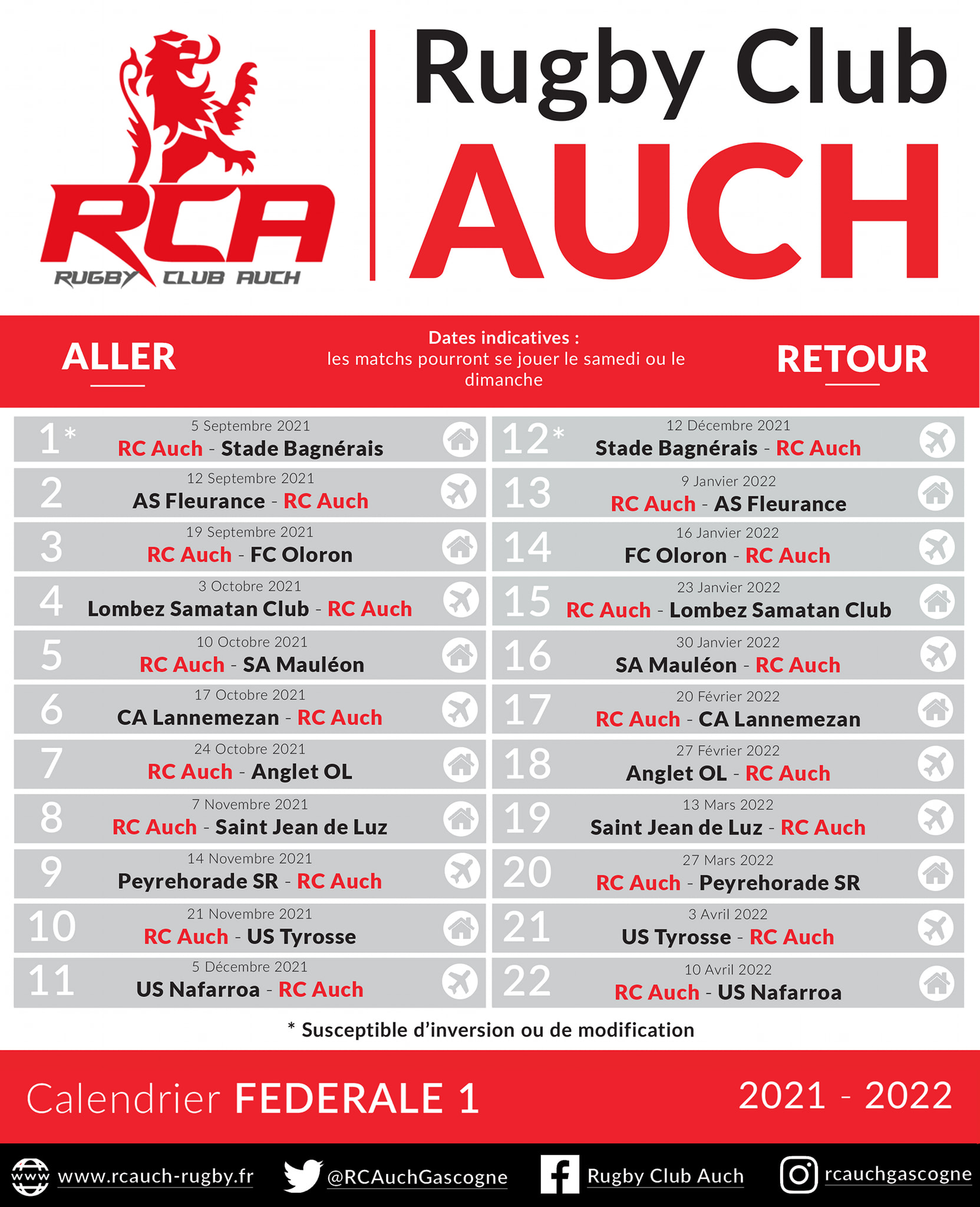 Bienvenue sur le site du club de Rugby de la ville d'AUCH - RC Auch Rugby